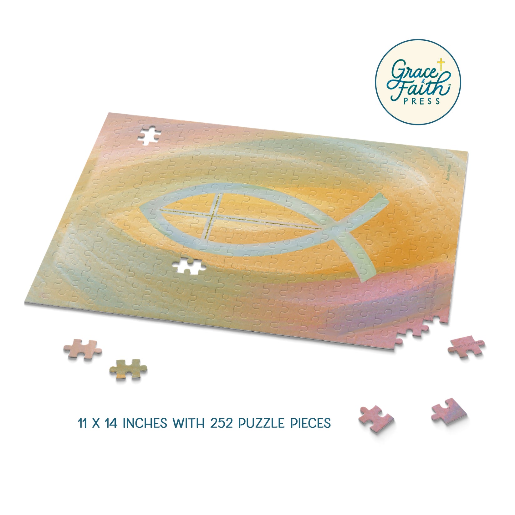 Ichthus Christian Fish Symbol Jigsaw Puzzle – Grace and Faith Press®