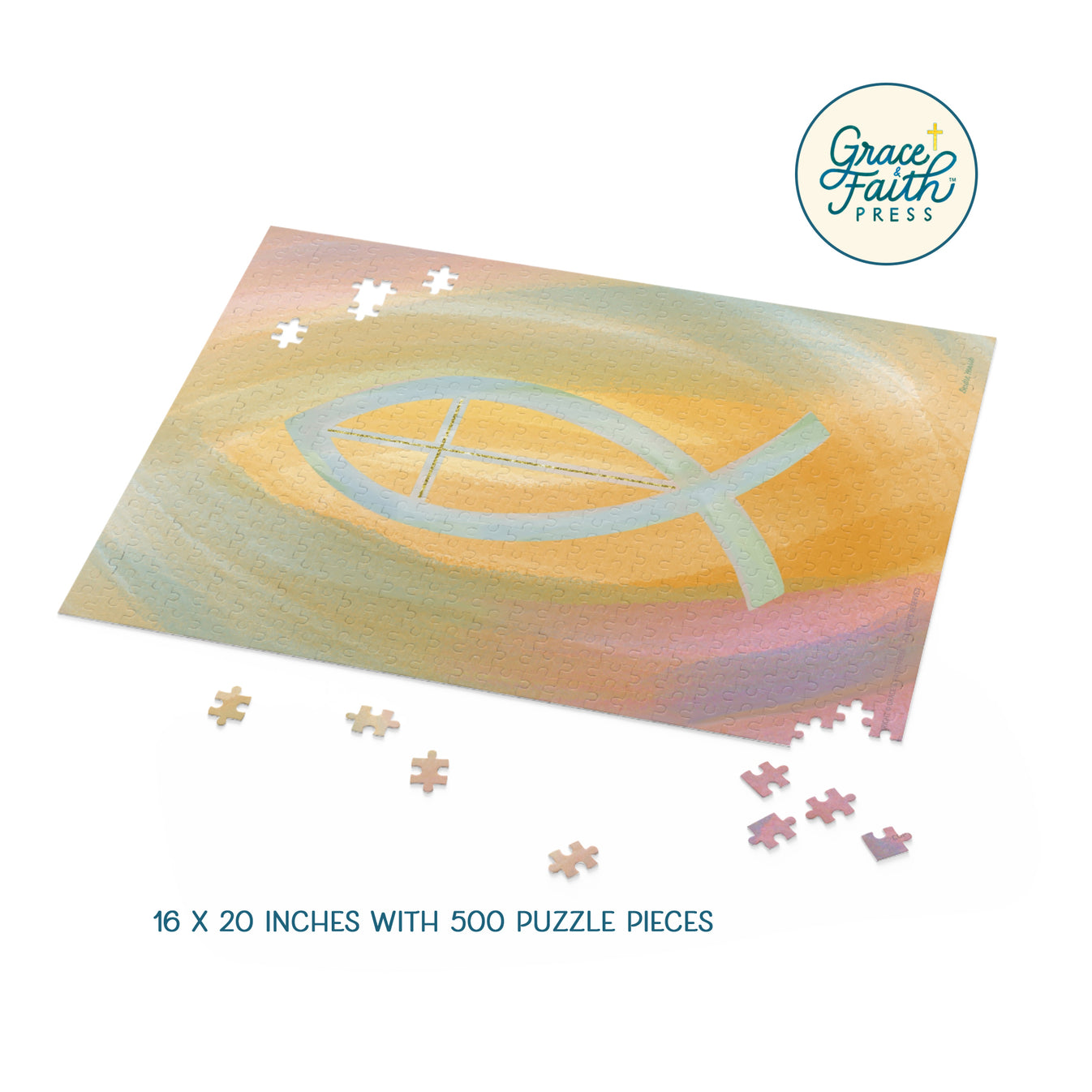 Ichthus Christian Fish Symbol Jigsaw Puzzle – Grace and Faith Press®